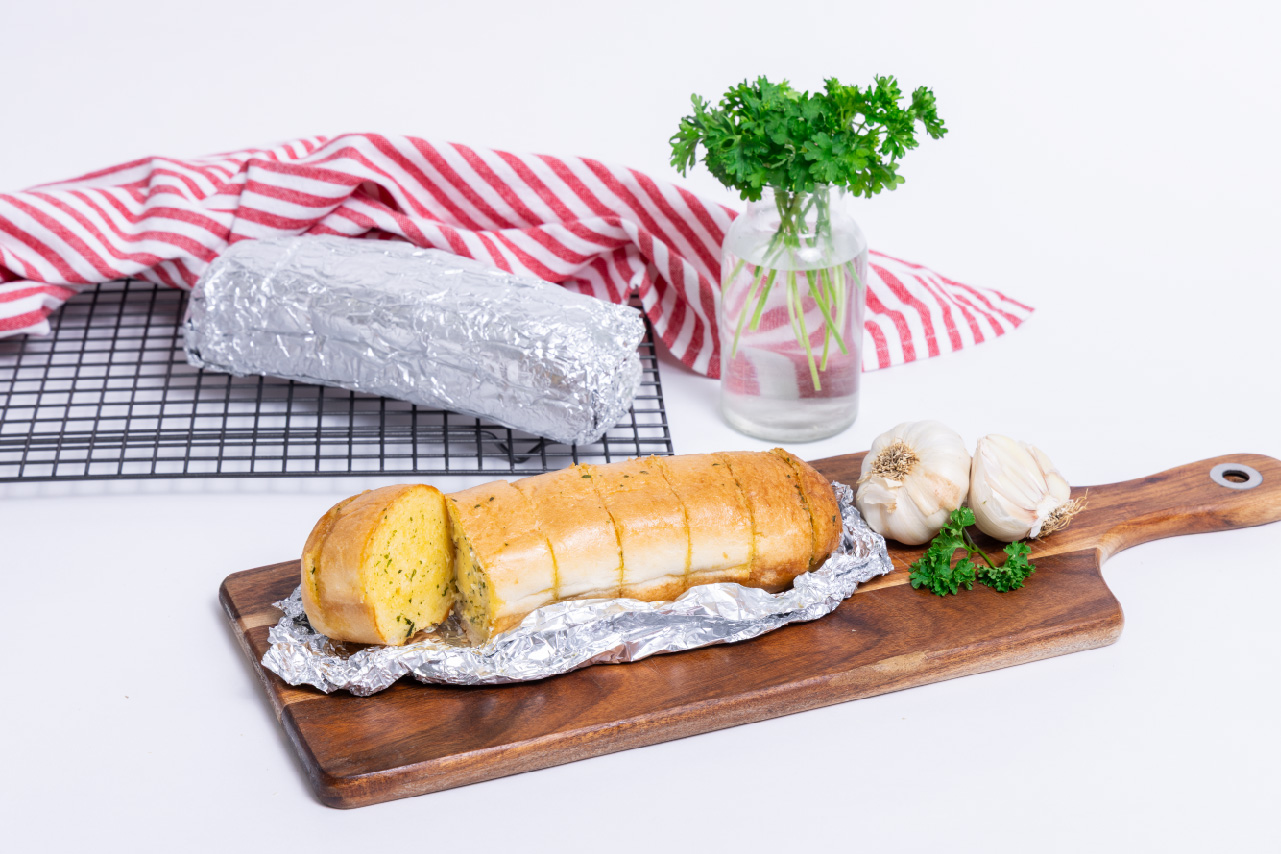 Garlic Foil Wrap. French Bakery, Christchurch NZ.